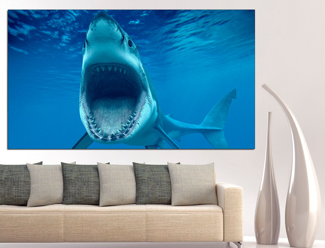 Shark Poster Sea Animal Wall Art Shark Room Decor Shark Prints - Etsy