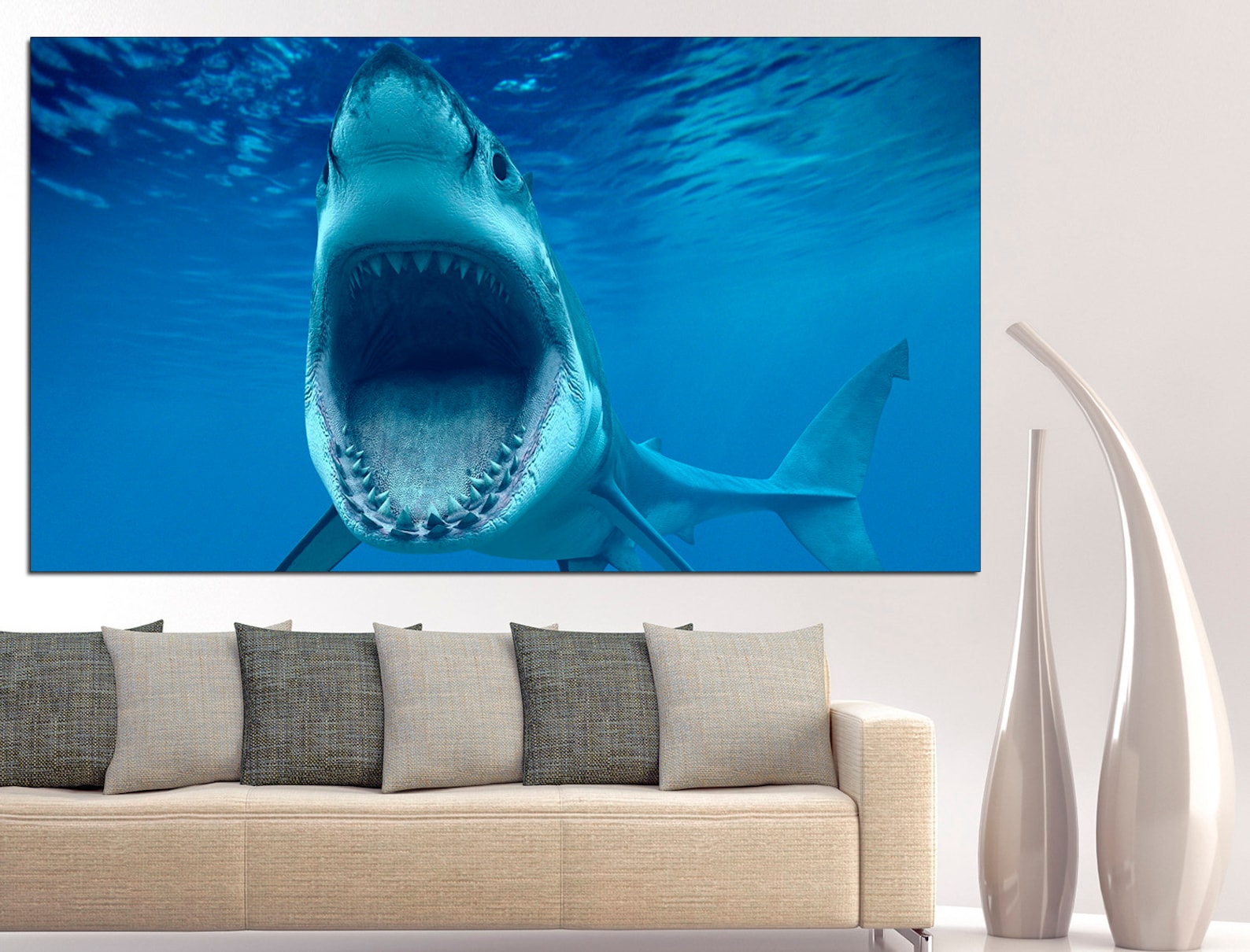 Shark Poster Sea Animal Wall Art Shark Room Decor Shark Prints Sea Life ...