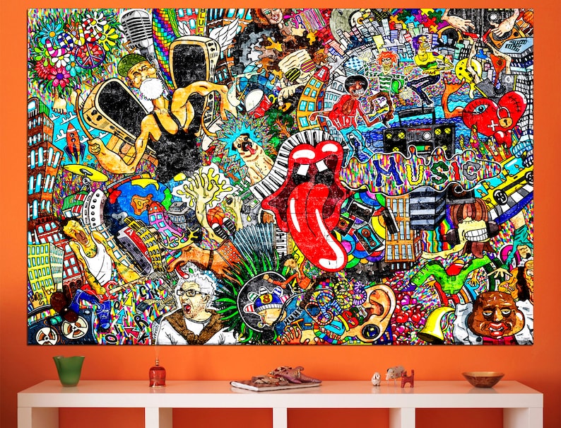 Graffiti Canvas Trendy Wall Art Modern Graffiti Art Multi - Etsy