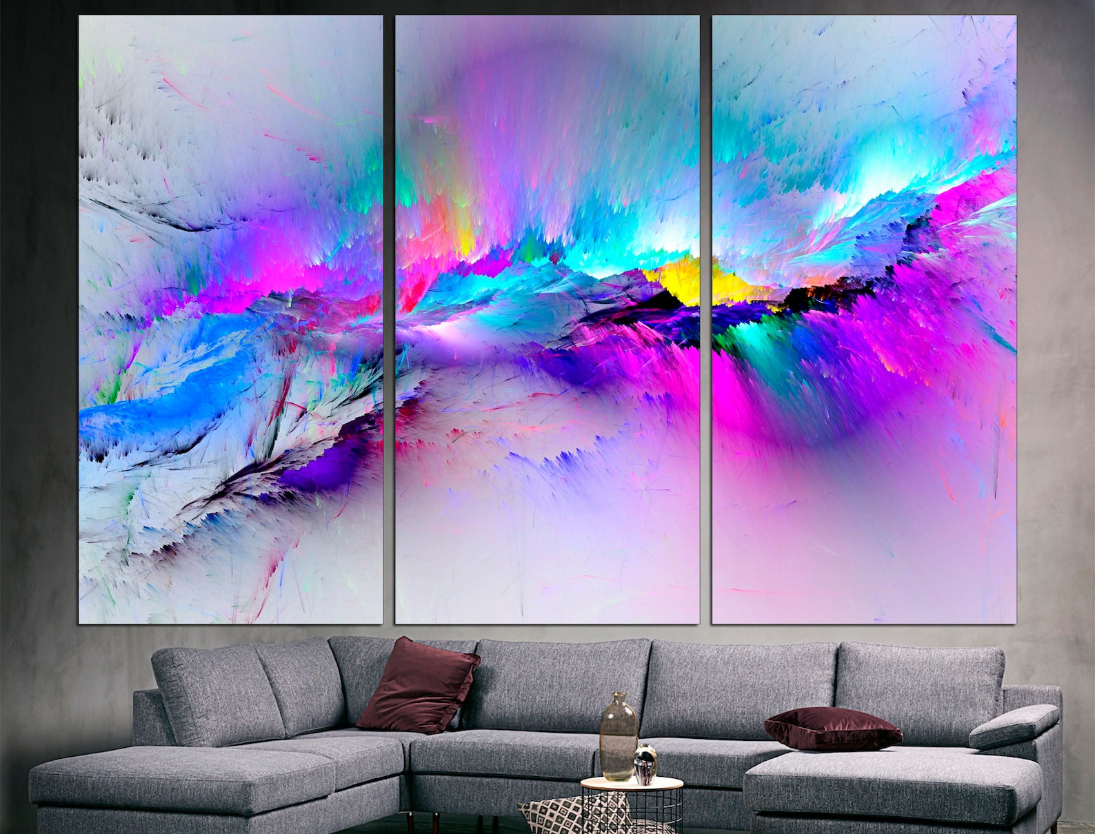 Colorful Abstract Colored Abstract Art Large Abstract Art Pink | Etsy