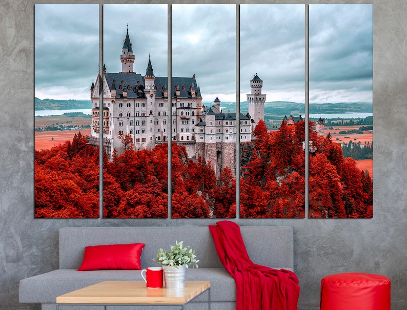 Castle Wall Decor Neuschwanstein Canvas Print Castle Wall Art - Etsy