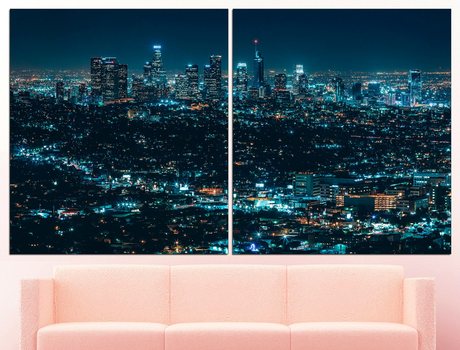 Night City Wall Art City Skyline Canvas Night City Decor City | Etsy