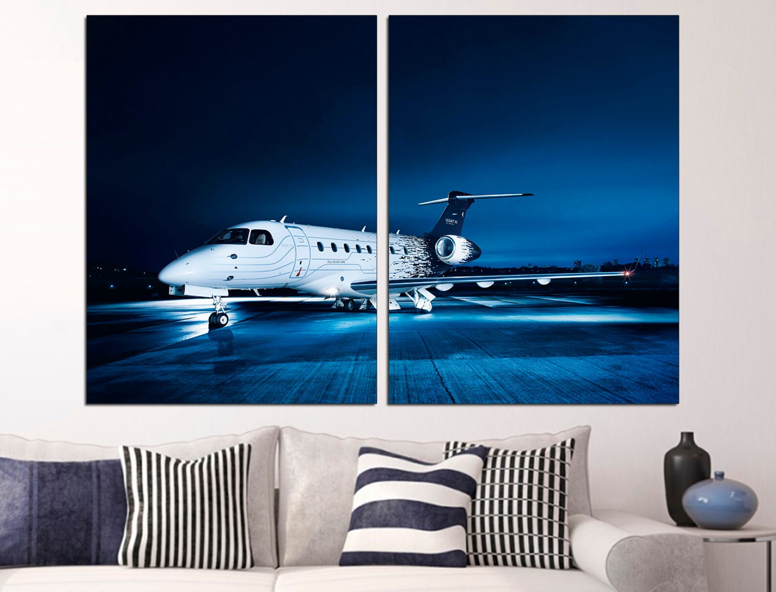 Airplane Wall Art Custom Canvas Print Aviation Wall Decor - Etsy