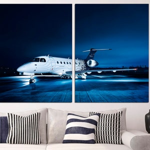 Airplane Wall Art Custom Canvas Print Aviation Wall Decor Pilot Decor ...