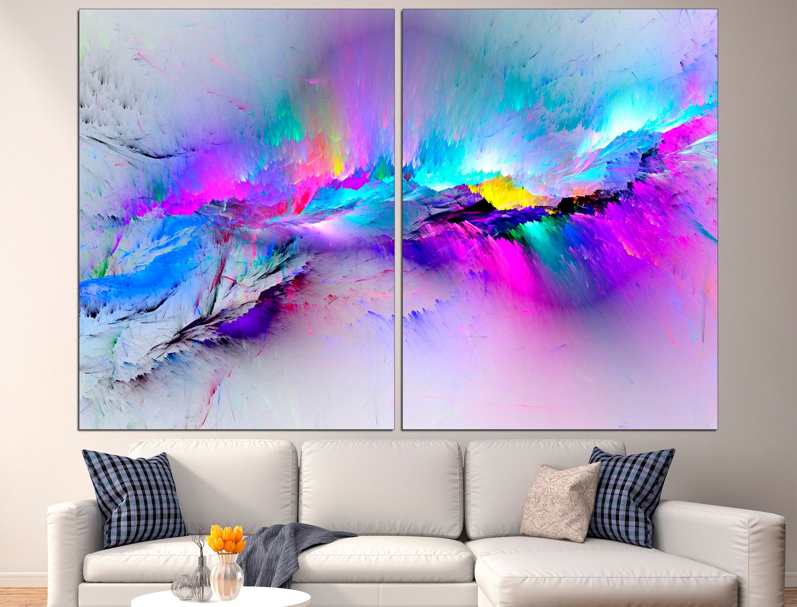 Colorful Abstract Colored Abstract Art Large Abstract Art Pink | Etsy