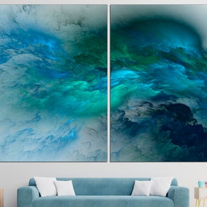 Turquoise Abstract Turquoise Wall Art Abstract Print Large Abstract Art ...