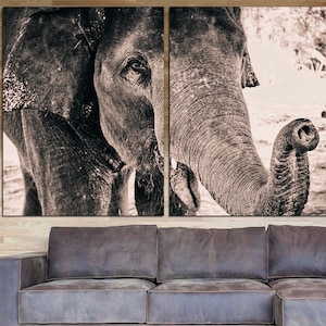 Elephant Canvas Large Wall Art Elephant Wall Art African Elephant 5 ...
