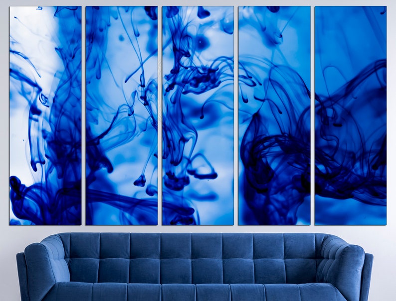 Blue Marble Abstract Wall Art Marble Wall Decor Marble Canvas | Etsy