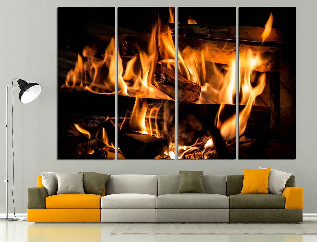 Fire Wall Art Fire Print Canvas Extra Large Wall Art Fire Flame Art ...