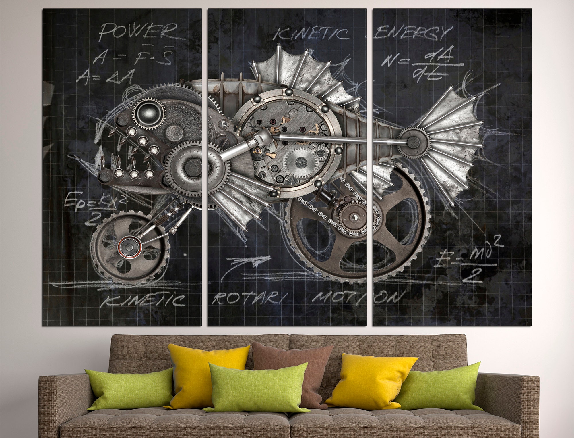 Steampunk Wall Art Large Canvas Art Steampunk Wall Decor | Etsy