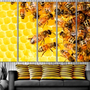 Bee Wall Art Housewarming Gift Bee Print Bee Gift Bee Canvas Bee Poster ...