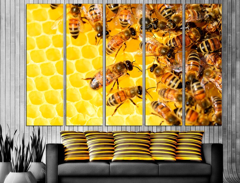 Bee Wall Art Housewarming Gift Bee Print Bee Gift Bee Canvas - Etsy