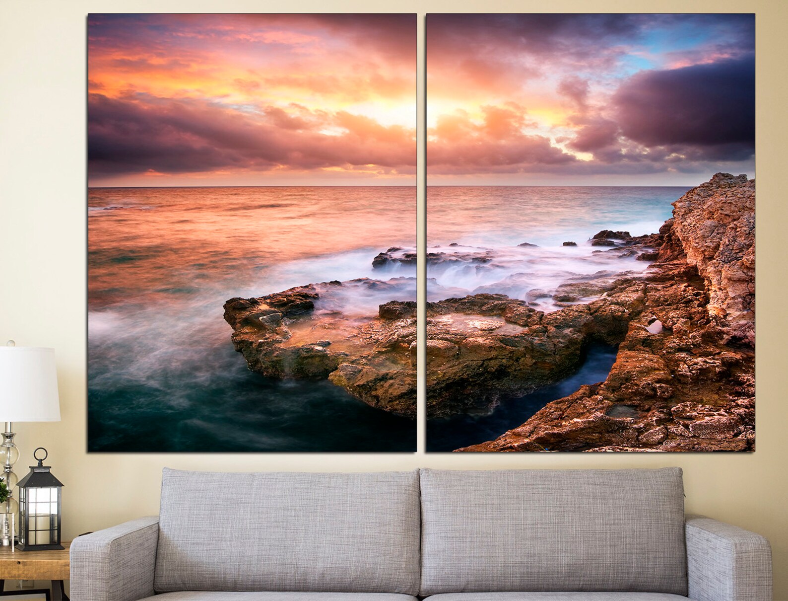 Sunset Ocean Sea Art Poster Ocean Wall Art Ocean Landscape | Etsy