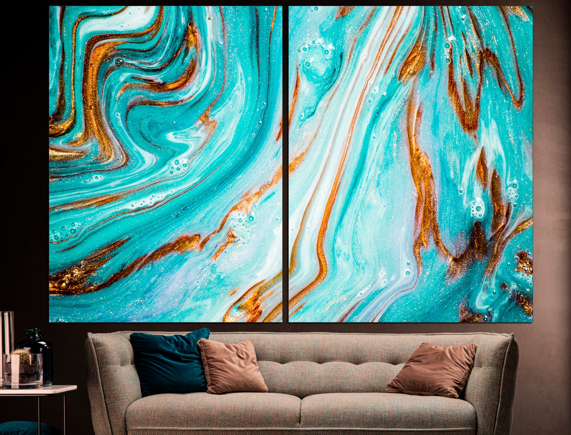 Blue Marble Print Marble Canvas Art Marble Wall Art Abstract - Etsy