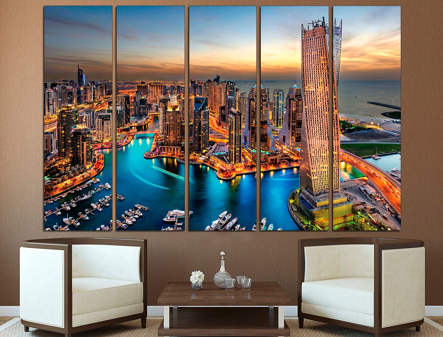 Dubai UAE 3 Piece Wall Art Arab Emirates Art Cityscape Wall | Etsy