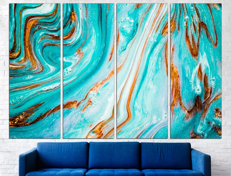 Blue Marble Print Marble Canvas Art Marble Wall Art Abstract - Etsy