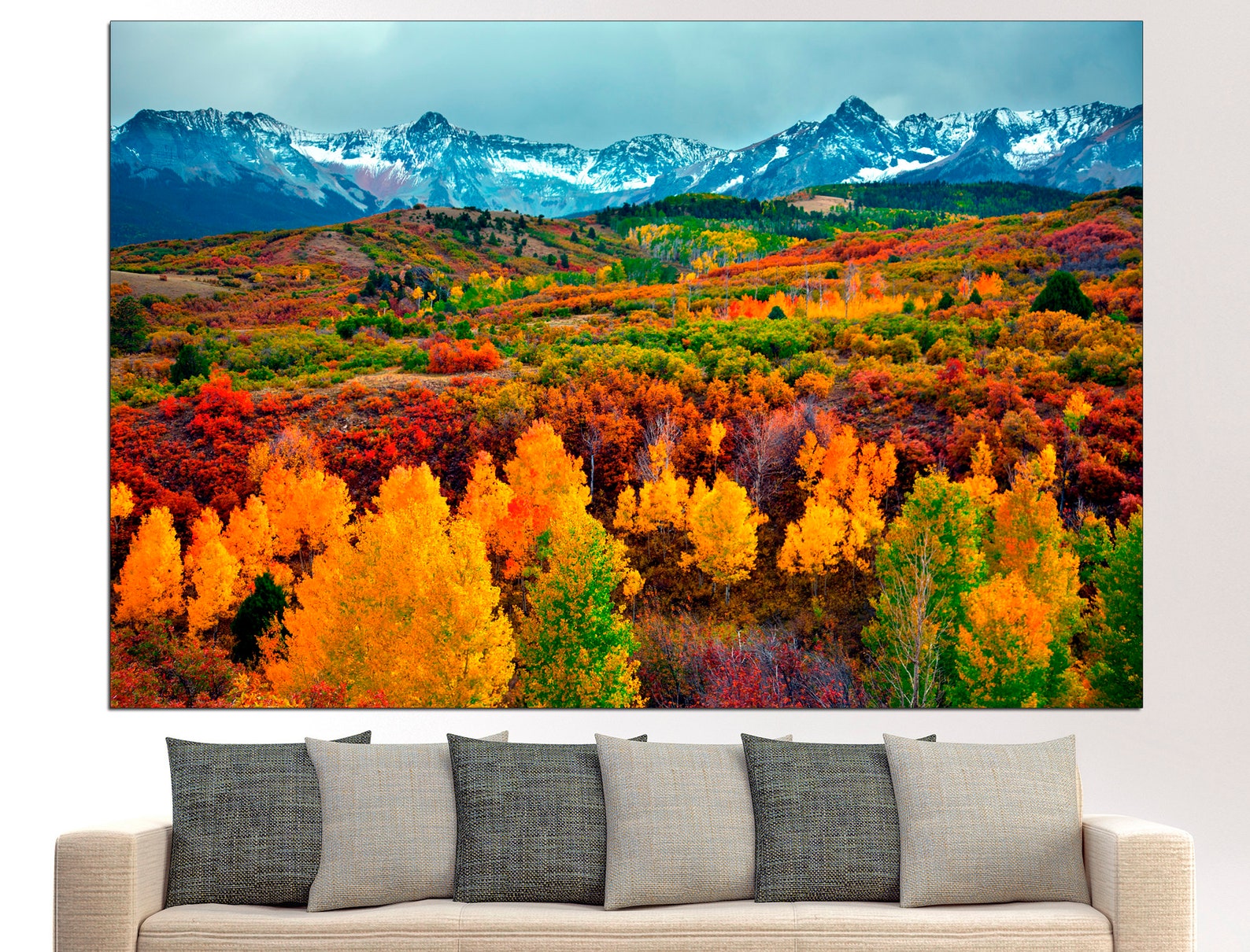 Colorful Mountains Wall Art Canvas Colorful Forest Mountains - Etsy