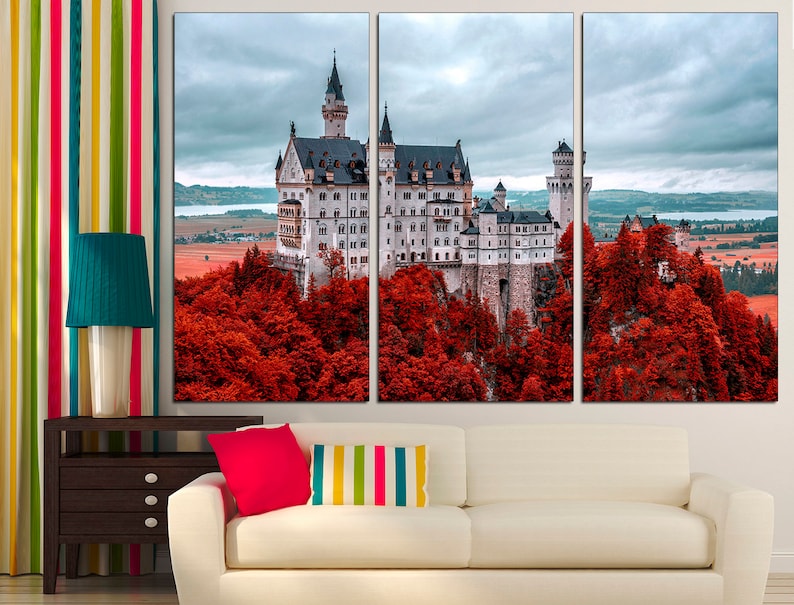 Castle Wall Decor Neuschwanstein Canvas Print Castle Wall Art - Etsy