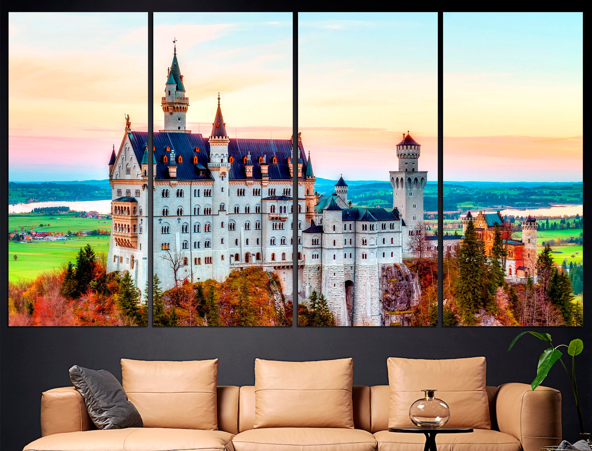 Castle Print Castle Canvas Bavaria Art German Wall Art Castle | Etsy