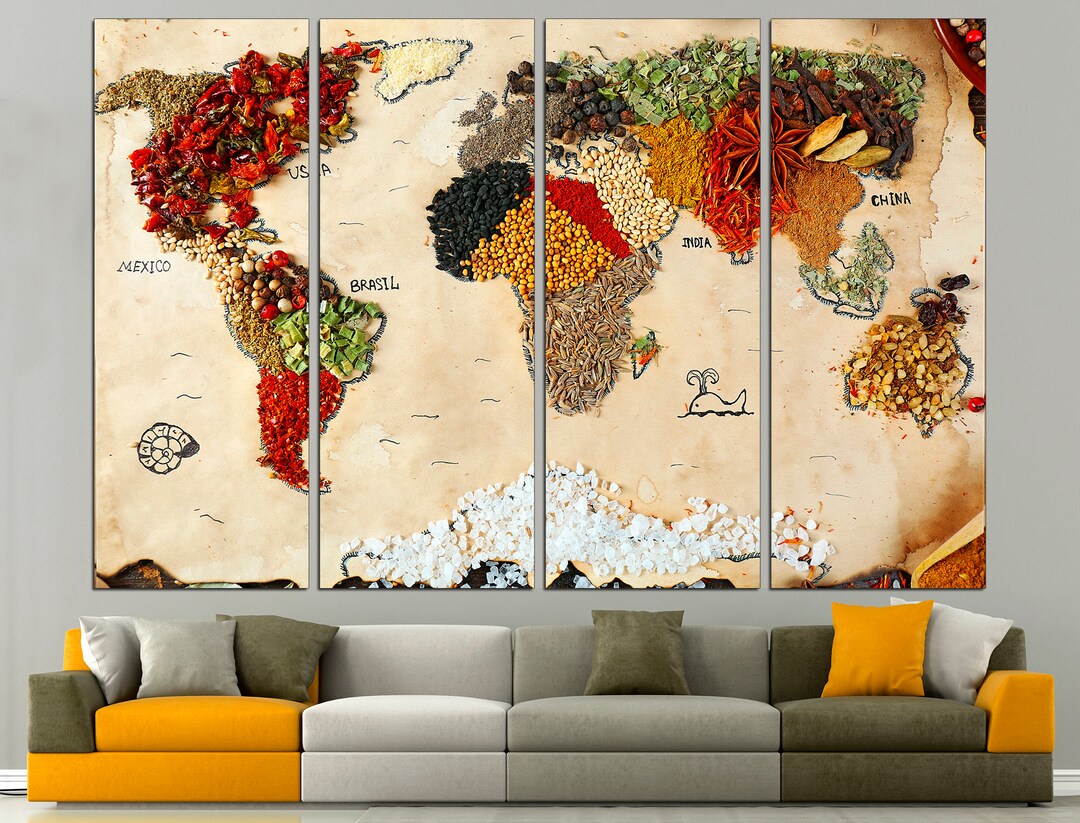 World Maps Wall Art Nursery Wall Decor World Map Canvas - Etsy