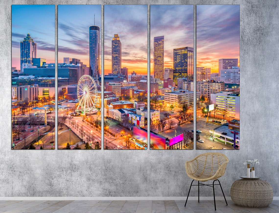 Atlanta Print City Wall Art Atlanta Skyline City Poster - Etsy