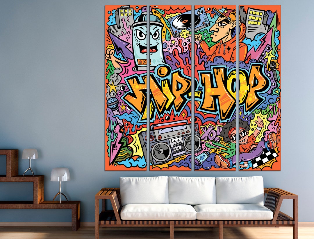 Hip Hop Canvas Extra Large Wall Art Graffiti Print Urban Wall Art ...