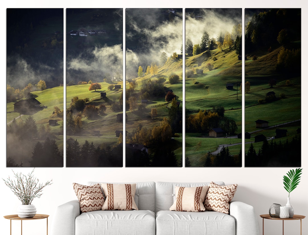 Fogs Wall Art Mountain Wall Art Forest Wall Art Foggy Mountains Art ...