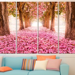 Sakura Print Large Wall Art Sakura Flowers Spring Flower Photo Canvas ...
