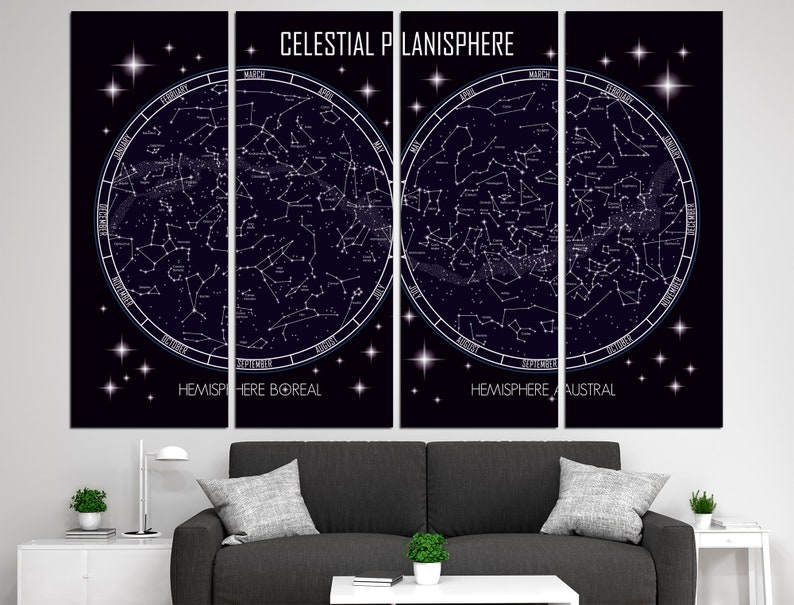 Constellation Map Star Map Print Star Map Framed Constellation - Etsy
