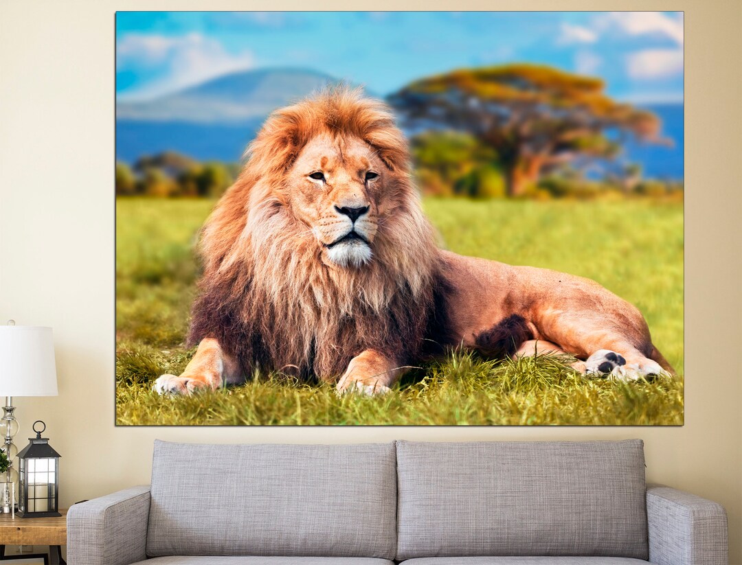 Lion Wall Art Lion Print Lion Home Decor Lion Art Print Lion Head ...