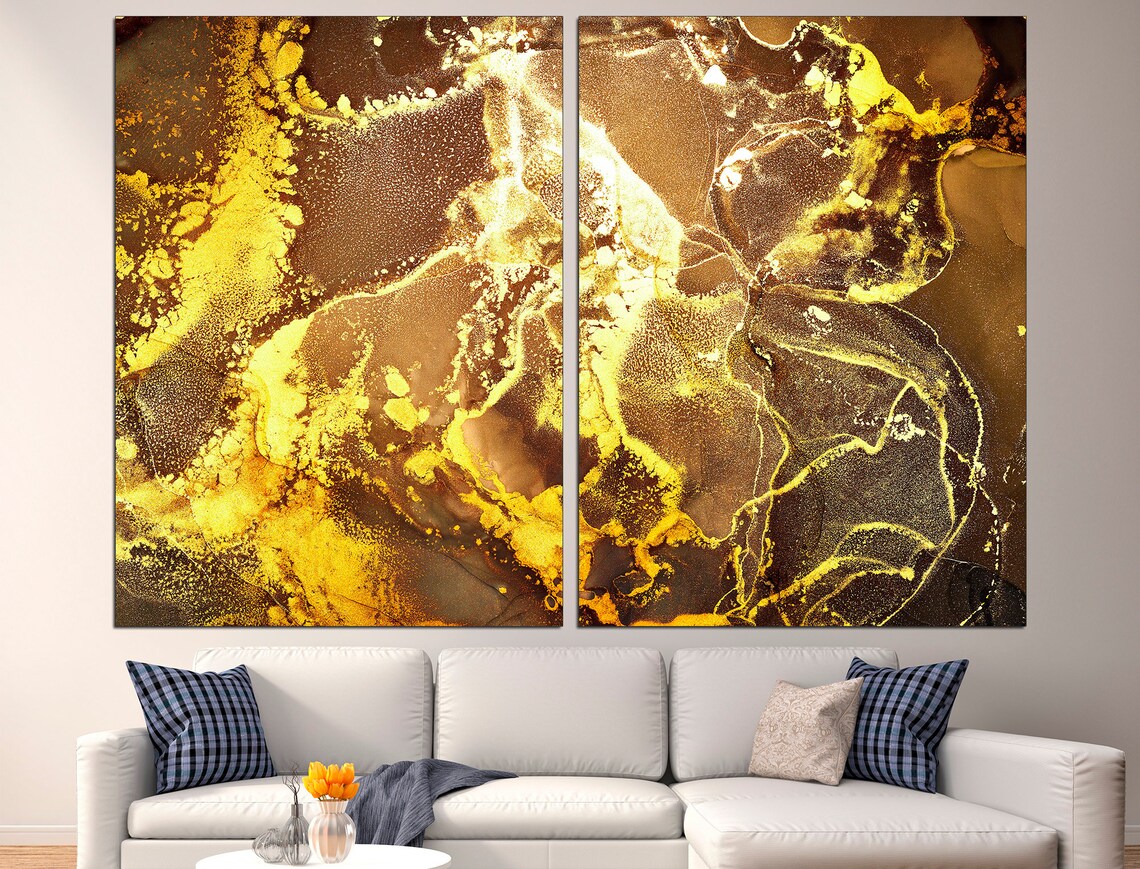Gold Marble Print Large Marble Canvas Gold Marble Decor Marble | Etsy