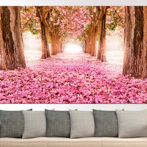 Sakura Print Large Wall Art Sakura Flowers Spring Flower Photo Canvas ...
