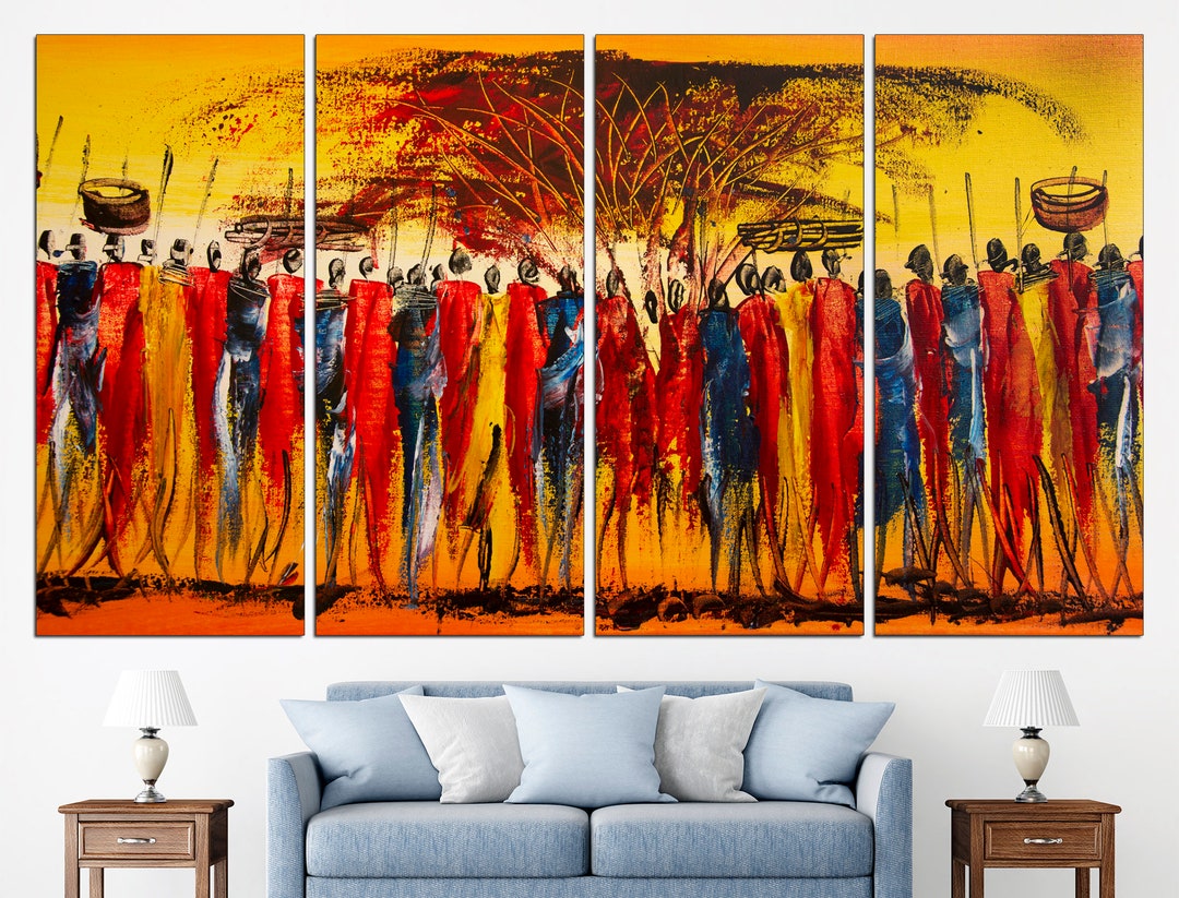 Abstract African Art African Wall Decor Colorful Wall Art African Home ...
