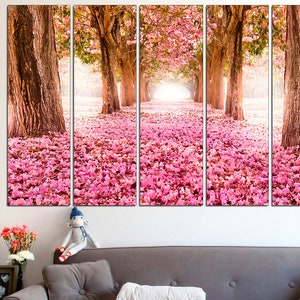 Sakura Print Large Wall Art Sakura Flowers Spring Flower Photo Canvas ...