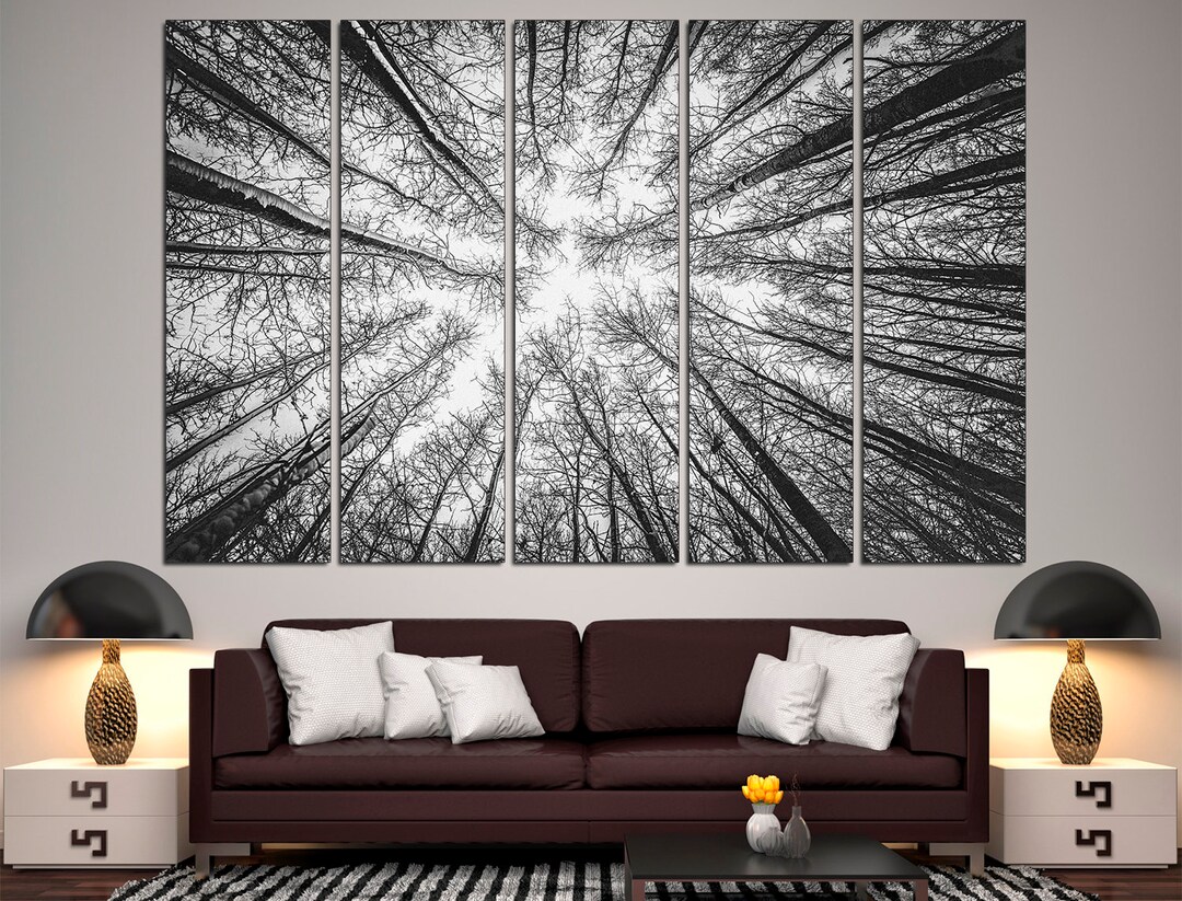 Black Tree Branches Extra Large Wall Art Three Piece Wall Art ...