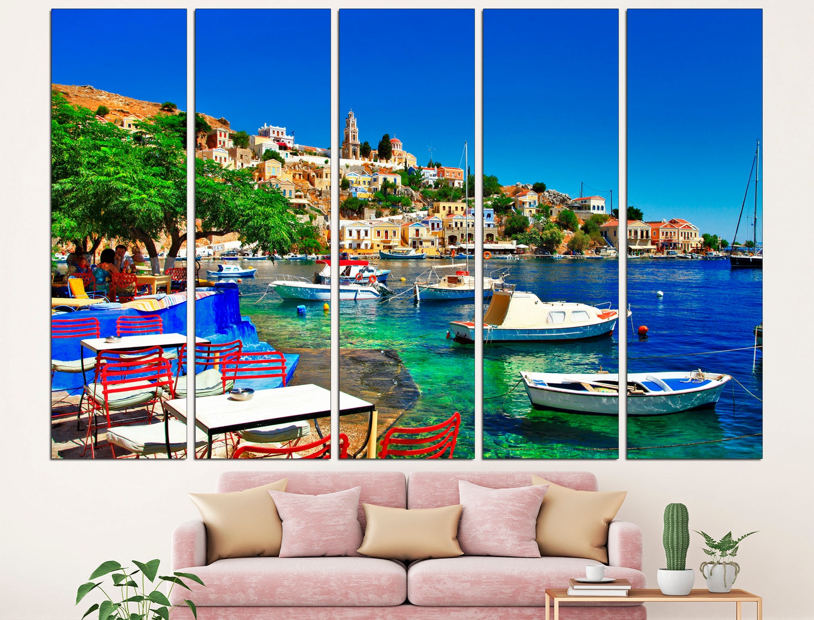 Greece Wall Art Santorini Canvas Greece Wall Decor Large Canvas Art ...