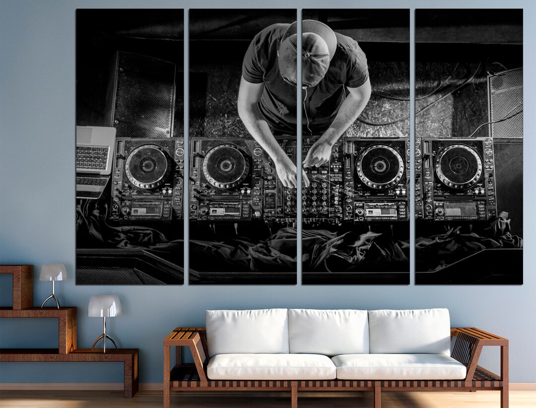 DJ Wall Art Modern Wall Decor DJ Poster Music Wall Art Canvas Wall Art ...