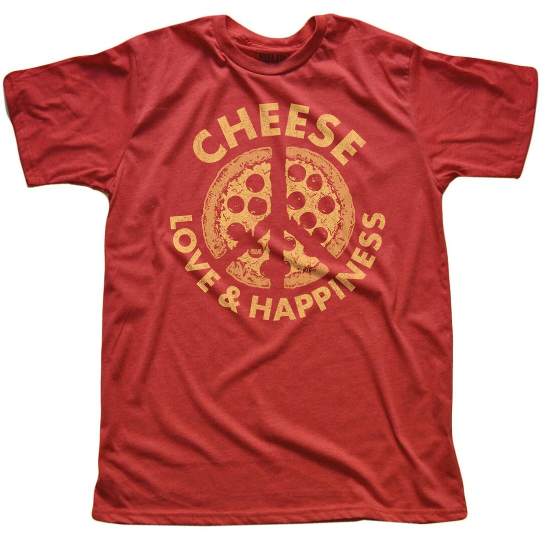 Cheese Love & Happiness Vintage Inspired T-shirt, Retro Food Tee, Funny ...