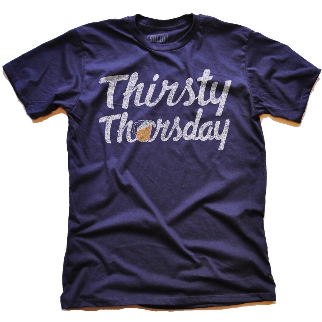 Thirsty Thursday Vintage Inspired T-shirt, Retro Drinking Tee, Funny ...