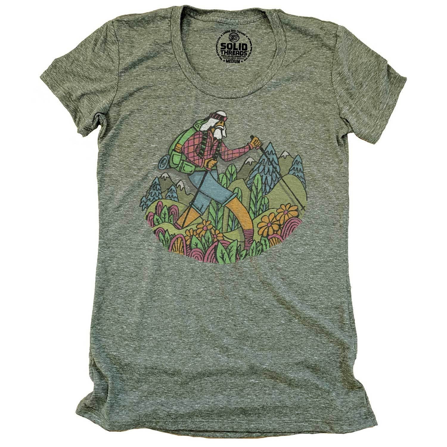 Women's Wise Hiker Vintage Inspired T-shirt, Retro Hippie Hiking Tee ...