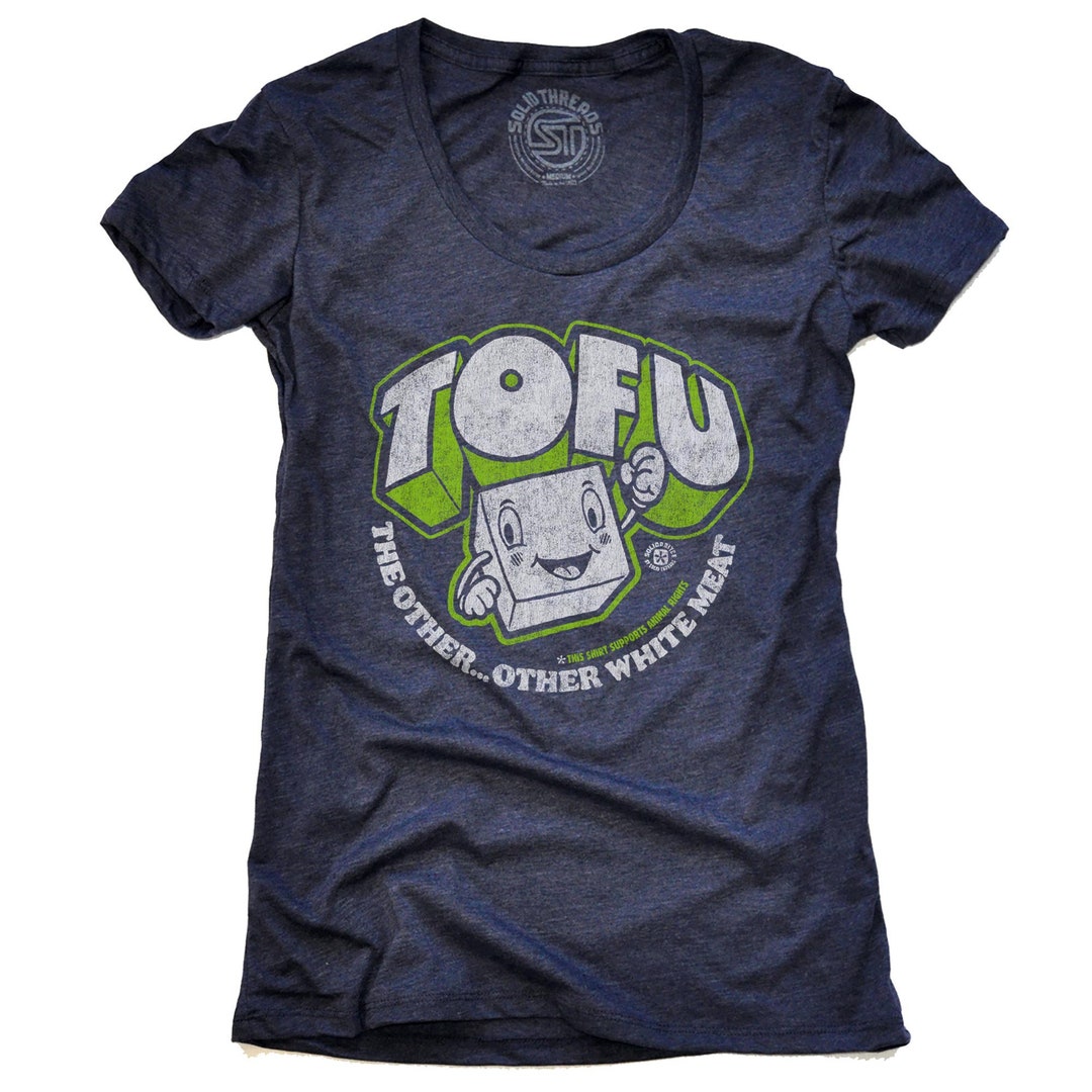 Women's Tofu the Other White Meat Vintage Inspired T-shirt, Retro Vegan ...