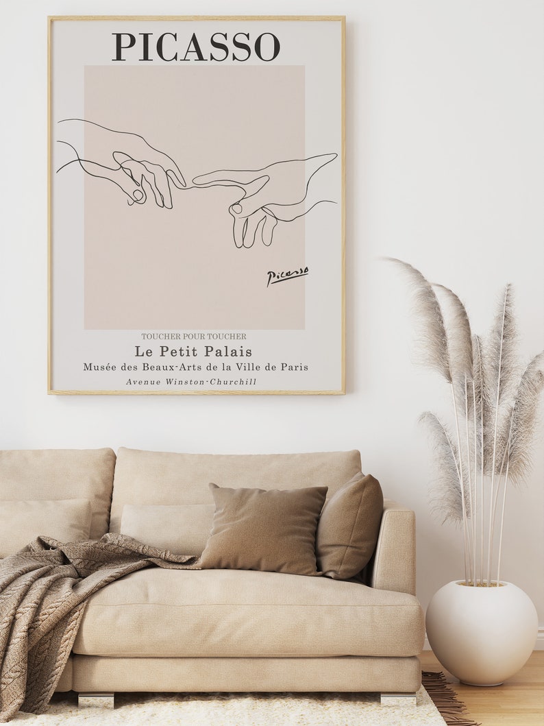 Picasso Hands Touching Hands Line Drawingpablo Picasso - Etsy