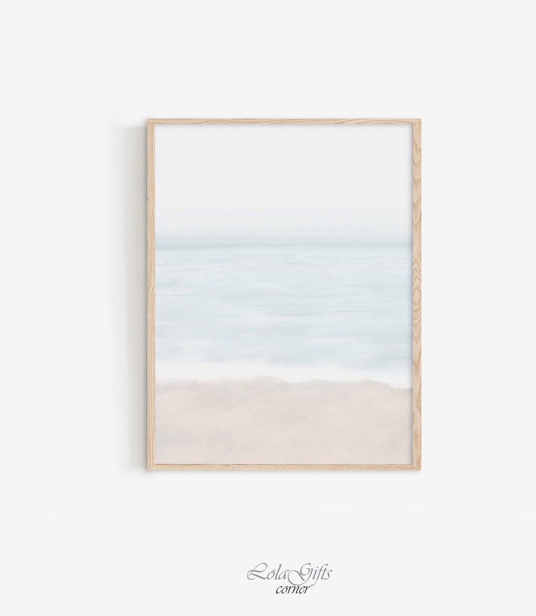 Neutral Ocean Print, Seascape Painting, Beachy Wall Art, Boho Landscape ...