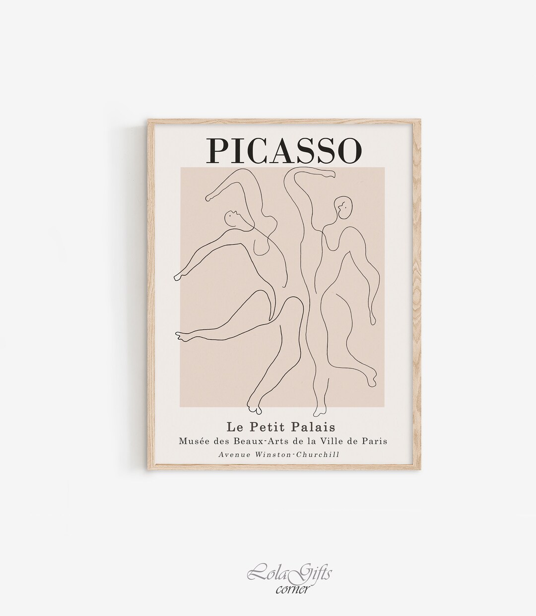 Picasso - Dance Figures Line Drawing, Pablo Picasso Sketch, Neutral ...
