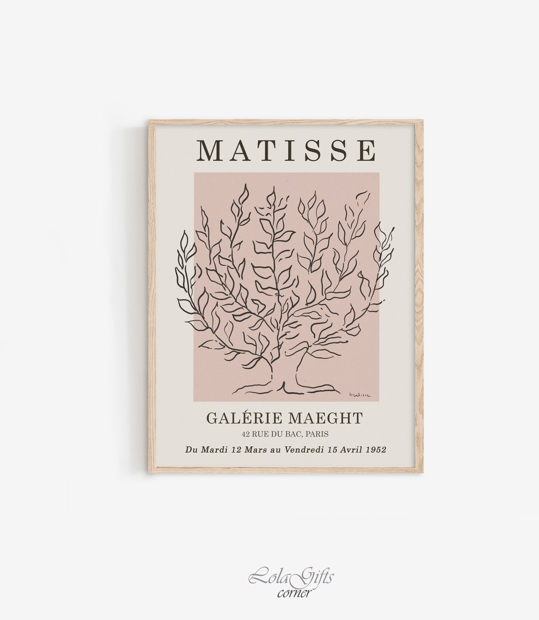 Henri Matisse Tree Exhibition Poster: Minimalist Line Art (digital ...