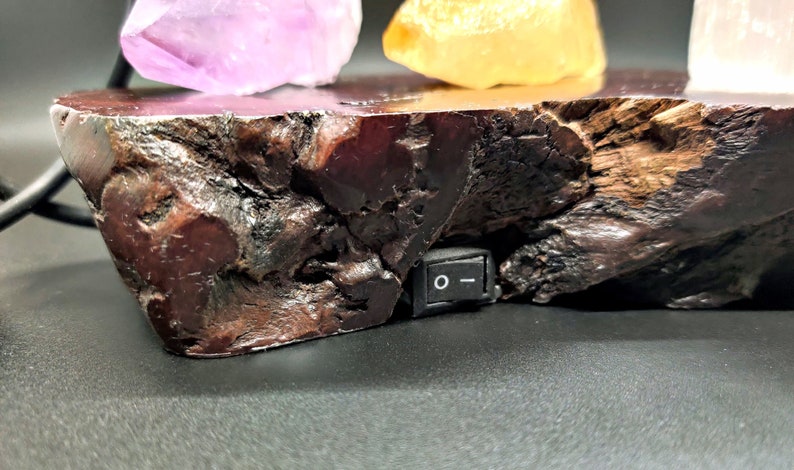 Handmade Natural Dark Wood Crystal Light Crystals Included - Etsy