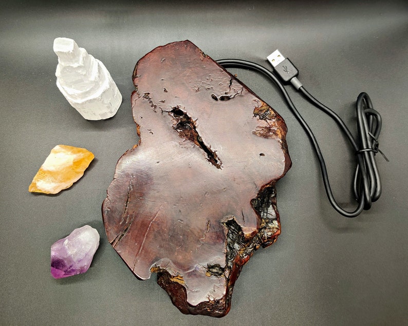 Handmade Natural Dark Wood Crystal Light Crystals Included - Etsy