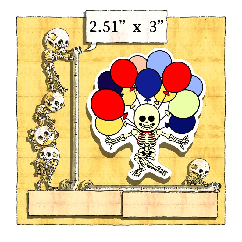 Bone Voyage Skeleton Sticker Vinyl Sticker Decals | Etsy