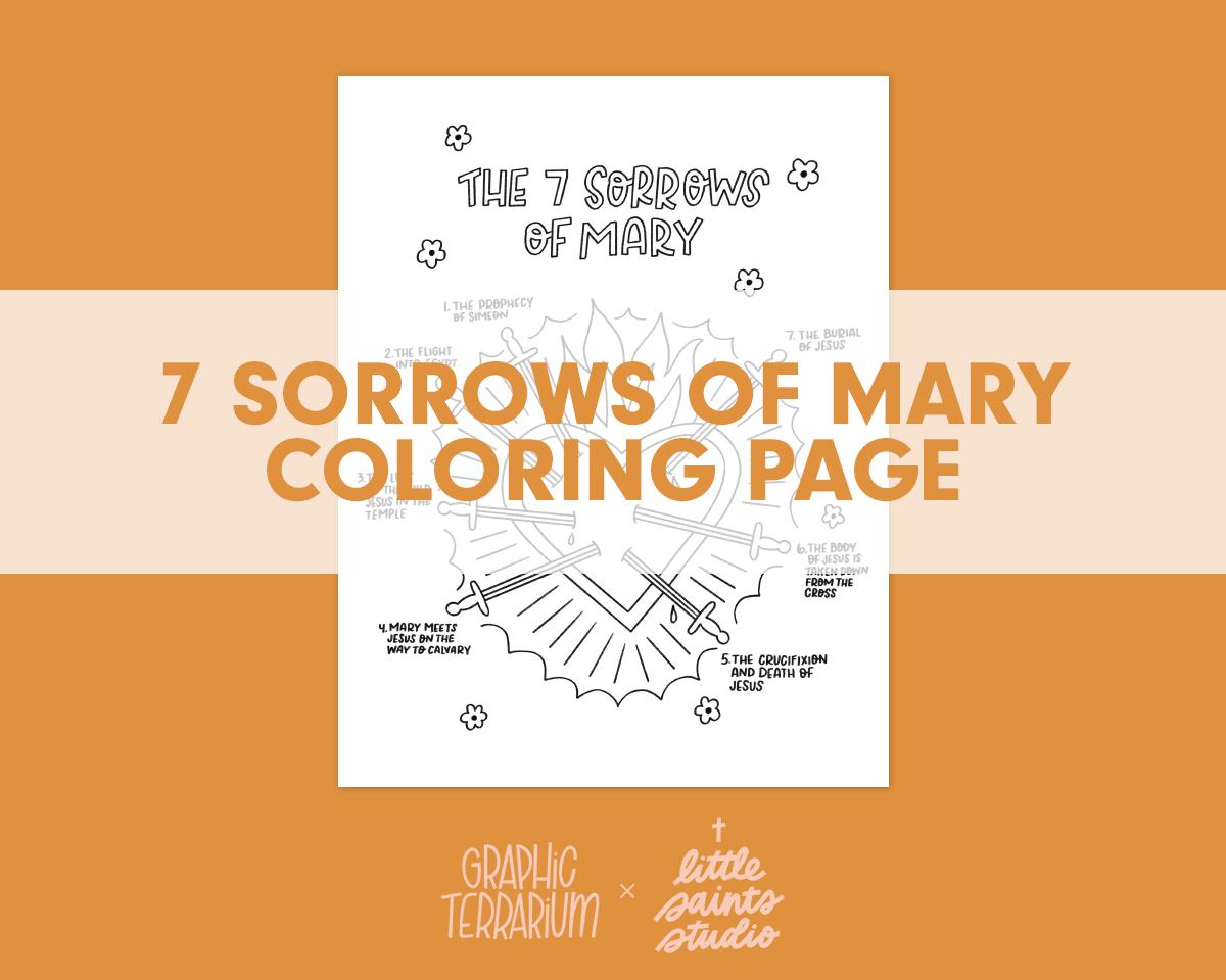 Seven Sorrows of Mary Coloring Page – Catholic Printable Devotion for ...