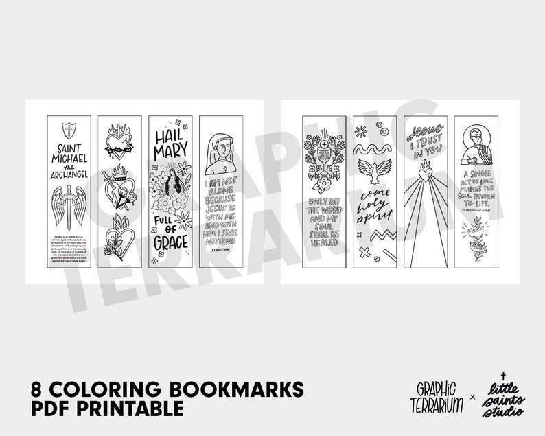 8 Catholic Coloring Bookmarks – Printable PDF for Kids | Saints ...